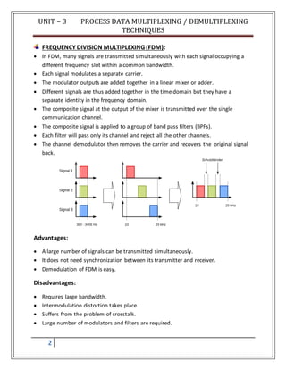 Unit – 3 process data multiplexing demultiplexing techniques | DOCX