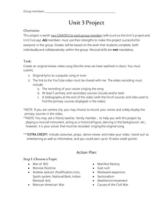 Unit 3 project | PDF