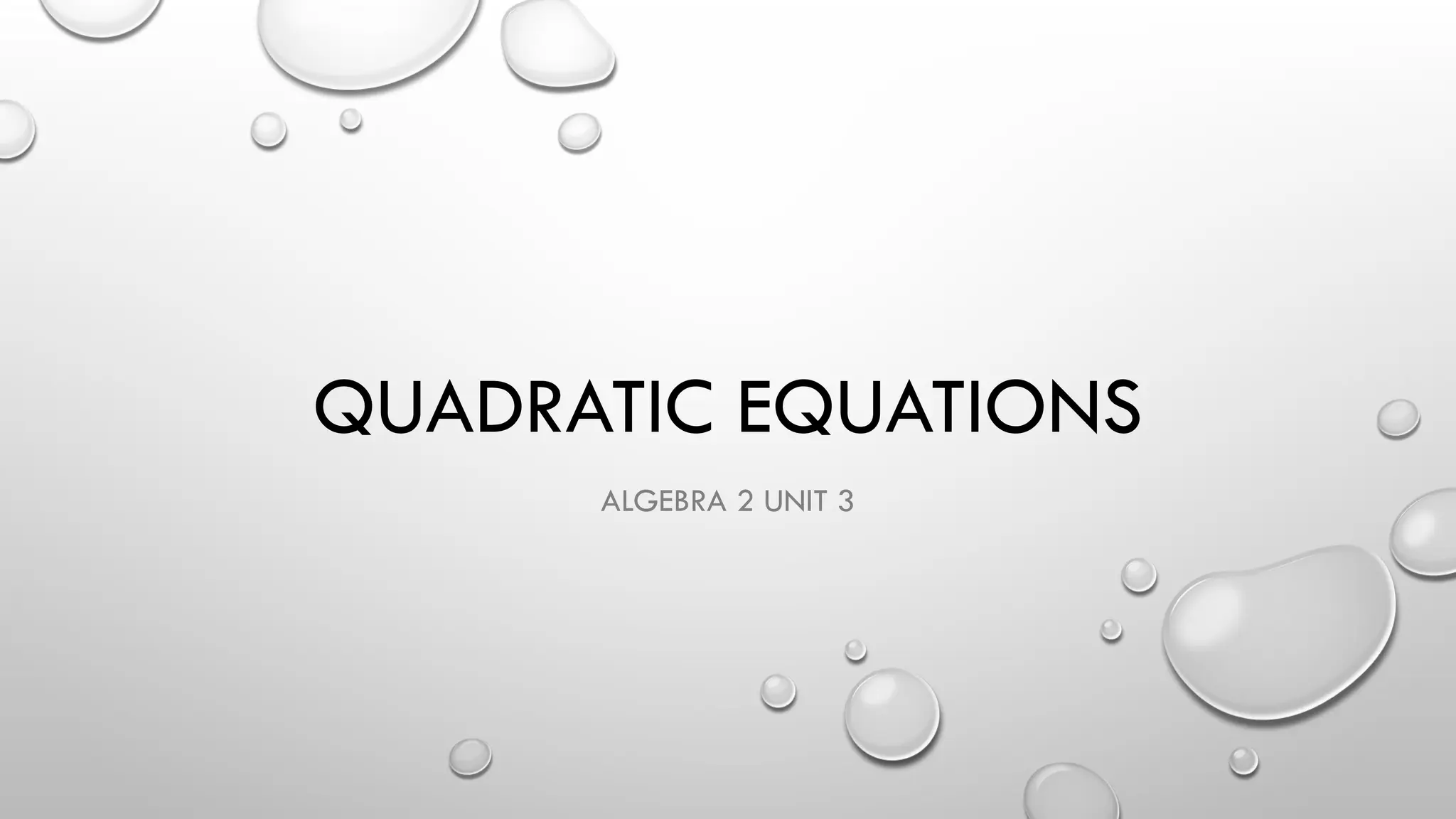 Unit 3 Quadratic Equations Powerpointpptx Physics Science