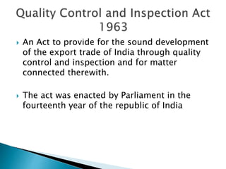quality control act 1963 | PPTX