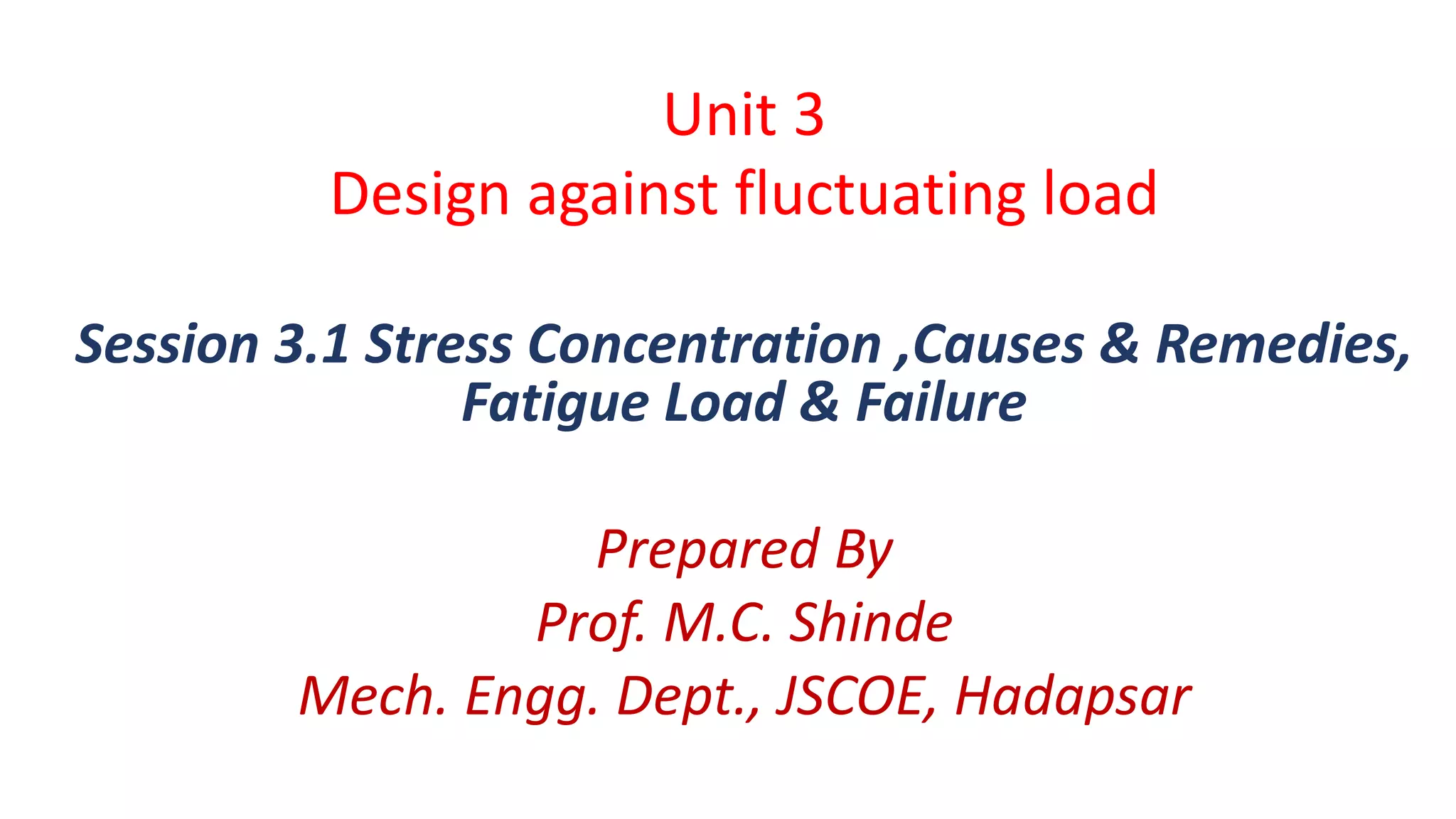 Unit 3 Design of Fluctuating Loads | PDF