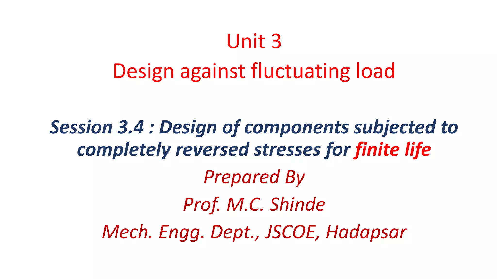 Unit 3 Design of Fluctuating Loads | PDF