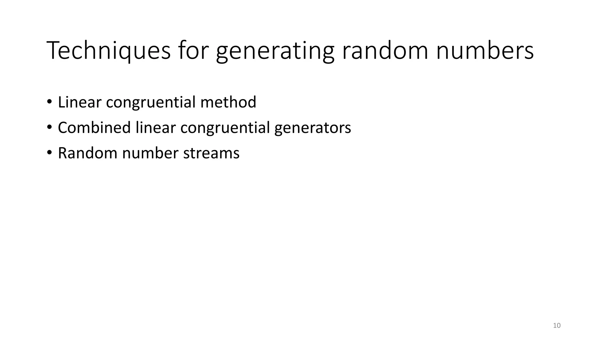 Unit 3 random number generation, random-variate generation | PPTX