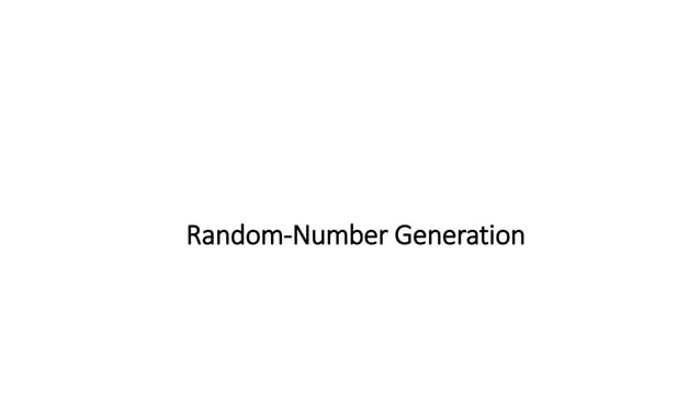 Unit 3 random number generation, random-variate generation | PPTX