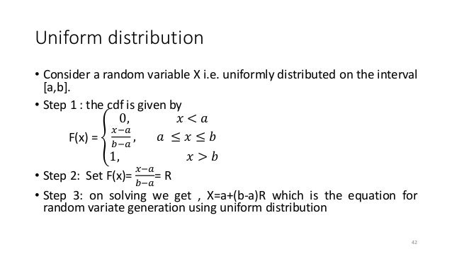 Unit 3 random number generation, random-variate generation
