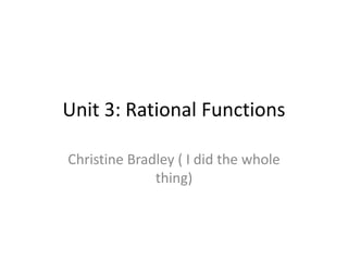 Unit 3 rational functions | PPTX