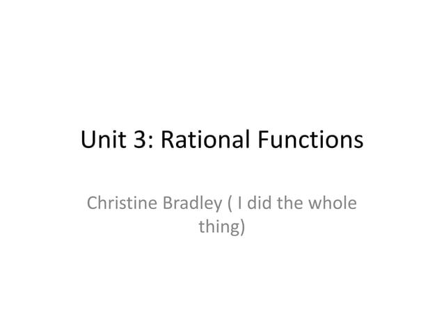 Unit 3 rational functions | PPT