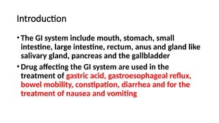 unit 3rd drug acting on GI system.pptx for bsc nursing | PPTX