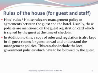 Role of Front Office | PPT