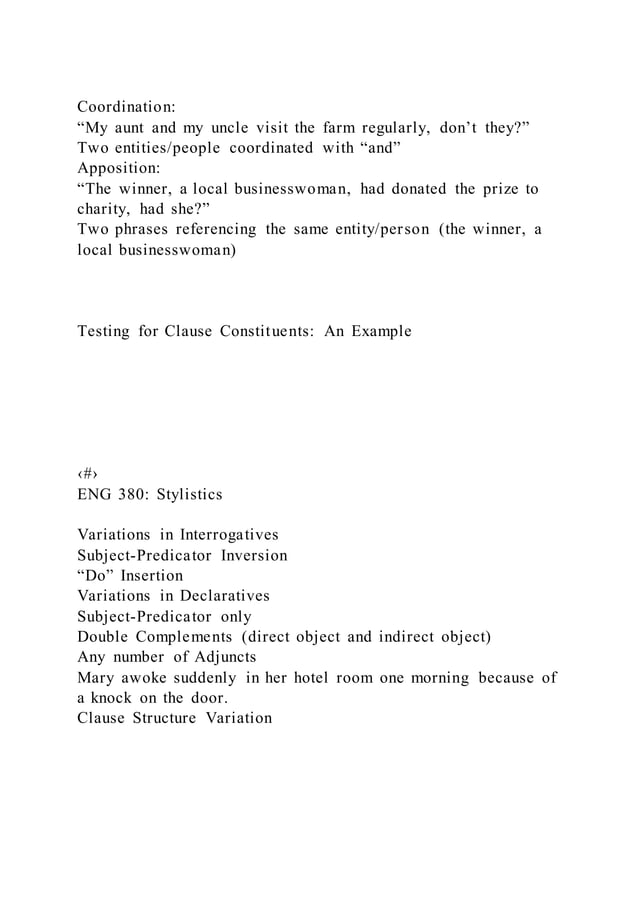 Unit 3 sections a and b grammar and style sentence styles | DOCX