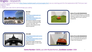Unit 3 skills development camera shots & angles | PPTX