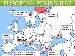 Physical Map Of Europe Peninsulas