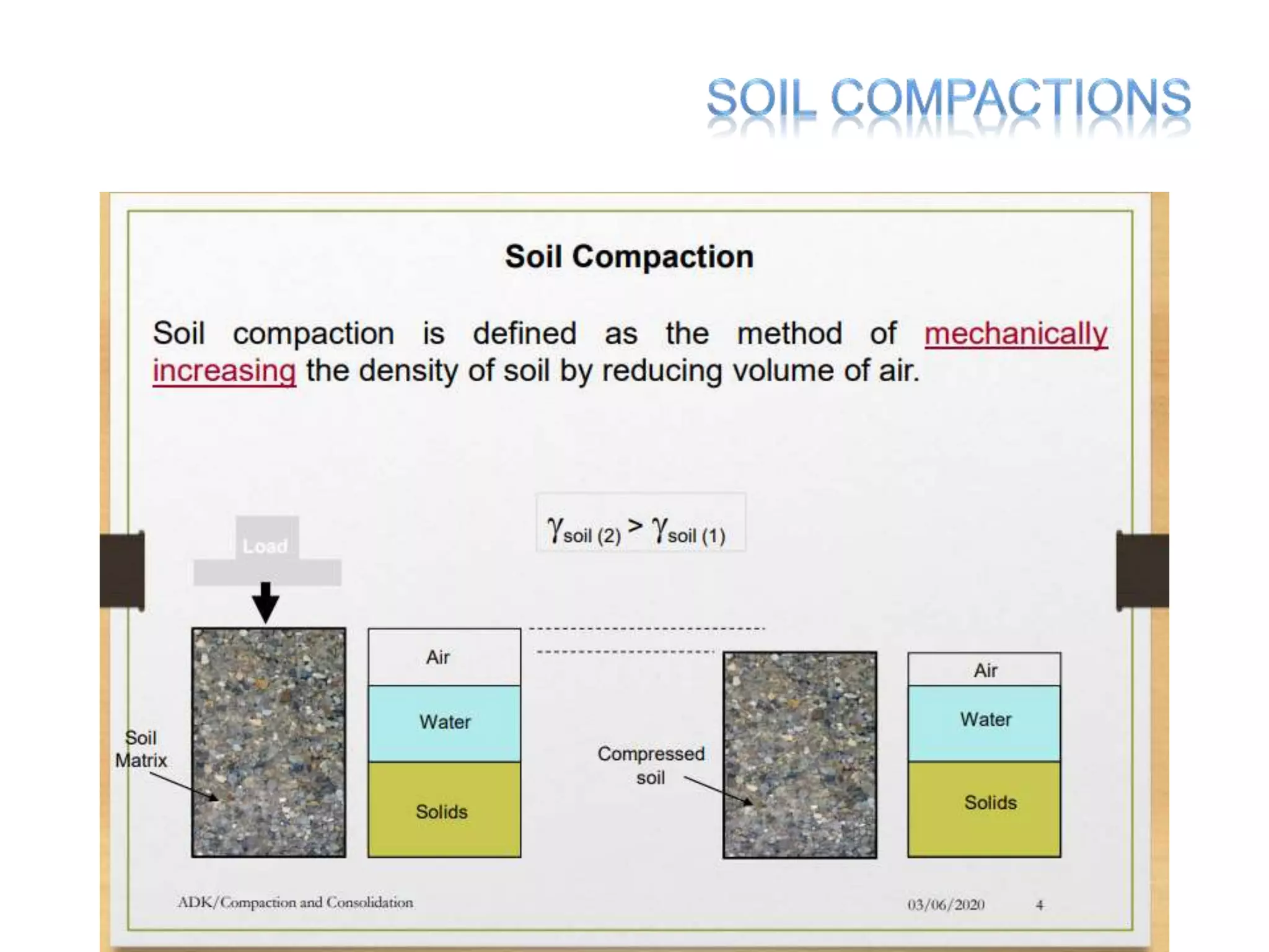 Unit 3 PHASE RELATIONSHIP AND SOIL COMPACTION.pptx | Geology | Science