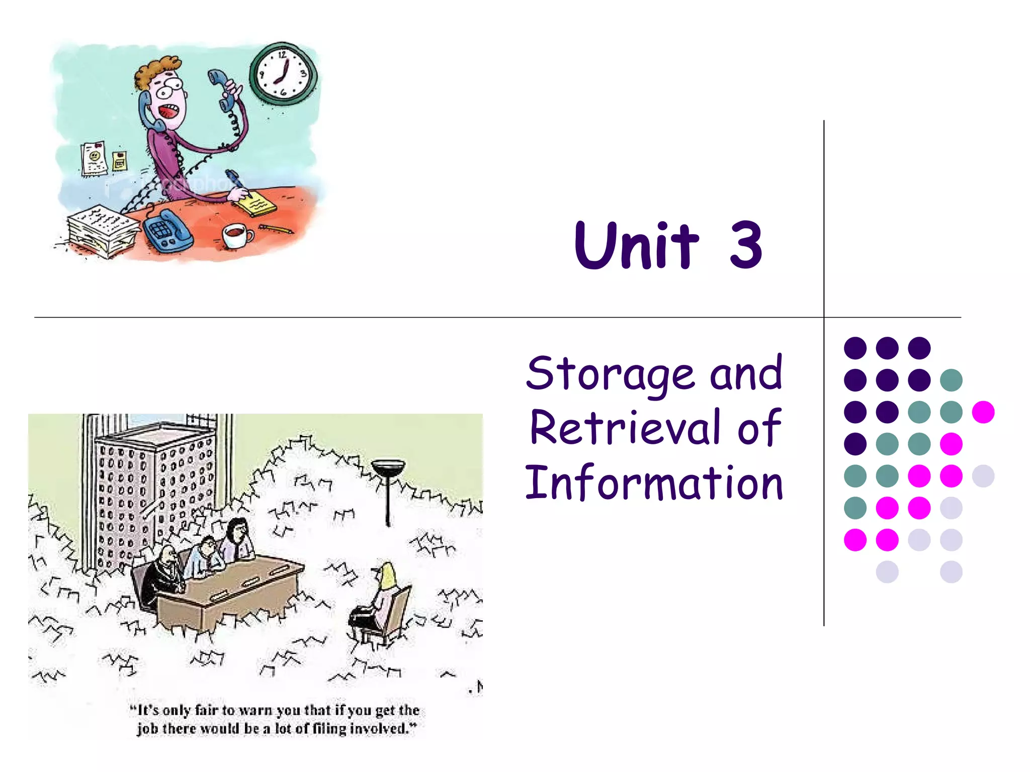 Unit 3 Storage And Retreival Of Information | PPT | Data Storage and ...