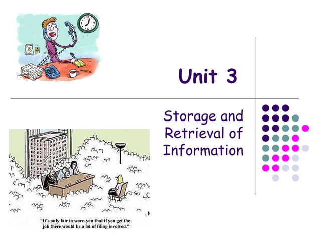 Unit 3 Storage And Retreival Of Information | PPT | Data Storage and ...