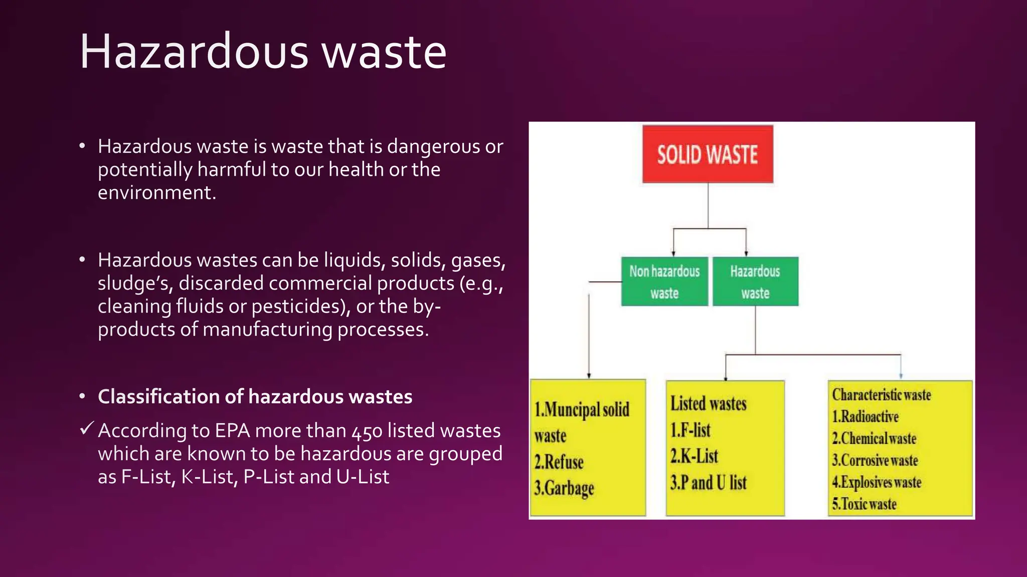 hazardous waste treatment and disposal notes | PPT