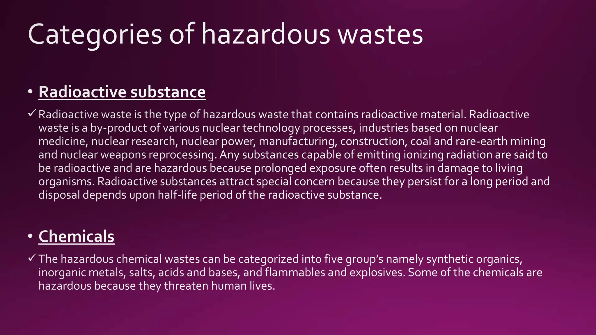 hazardous waste treatment and disposal notes | PPT