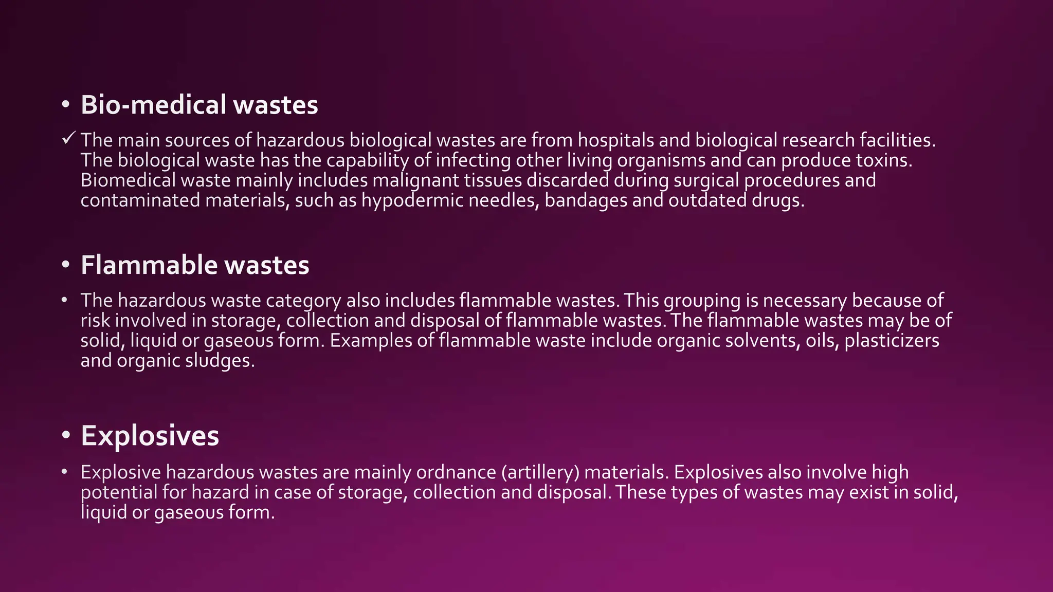 hazardous waste treatment and disposal notes | PPT