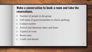Unit 3 Taking reservations in hotel .pptx | Hotels and Motels | Travel Type
