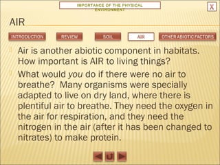 Biology M1 The Importance of environment | PPT
