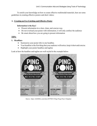 Unit 3 Topic 2 Creating Multimodal Material.pdf | Desktop Publishing | Computer Software and ...
