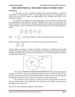 Unit 3 transient heat condution | PDF | Physics | Science