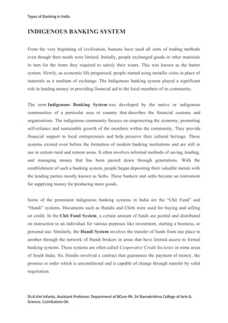 TYPES OF BANKS SYSTEM IN INDIA DOCUMENT. | DOCX