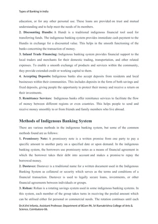 TYPES OF BANKS SYSTEM IN INDIA DOCUMENT. | DOCX