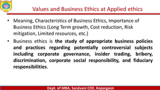 Unit 3 Values and Business Ethics at Applied ethics.pptx