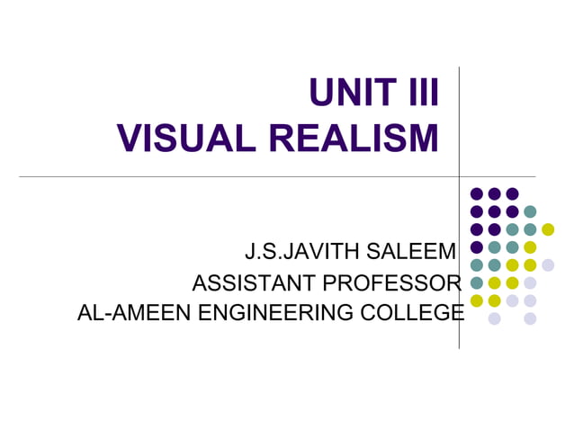 Unit 3 visual realism | PDF