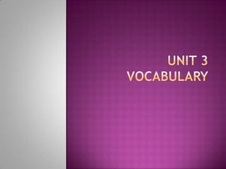 Unit 3 Vocabulary | PPTX