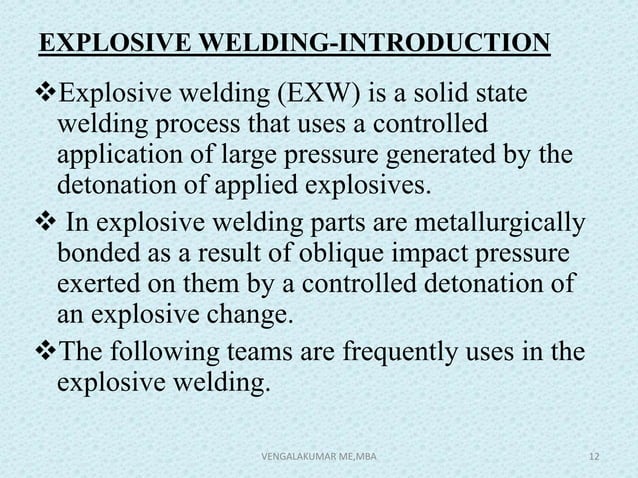 Unit 3 SOLID STATE WELDING PROCESSES | PPSX