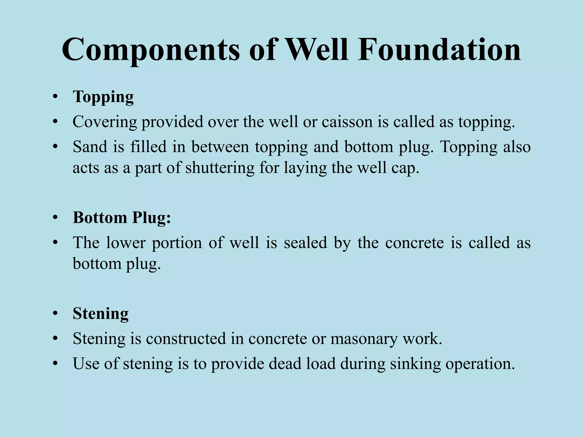 Well foundations notes | PDF