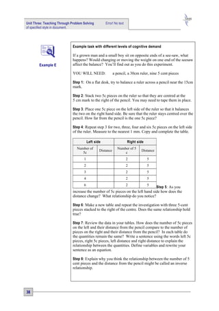 Ace Maths Unit Three: Teaching Through Problem Solving (word) | DOC