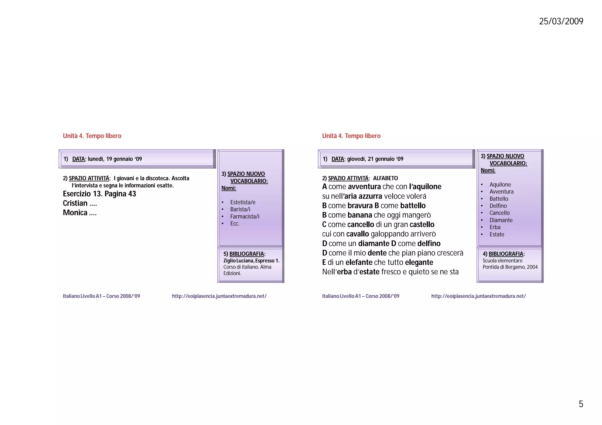 Unit4 Tempo Libero | PDF