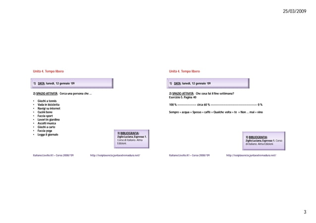 Unit4 Tempo Libero | PDF