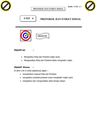 Unit 4: Protokol & Etika Sosial | PDF