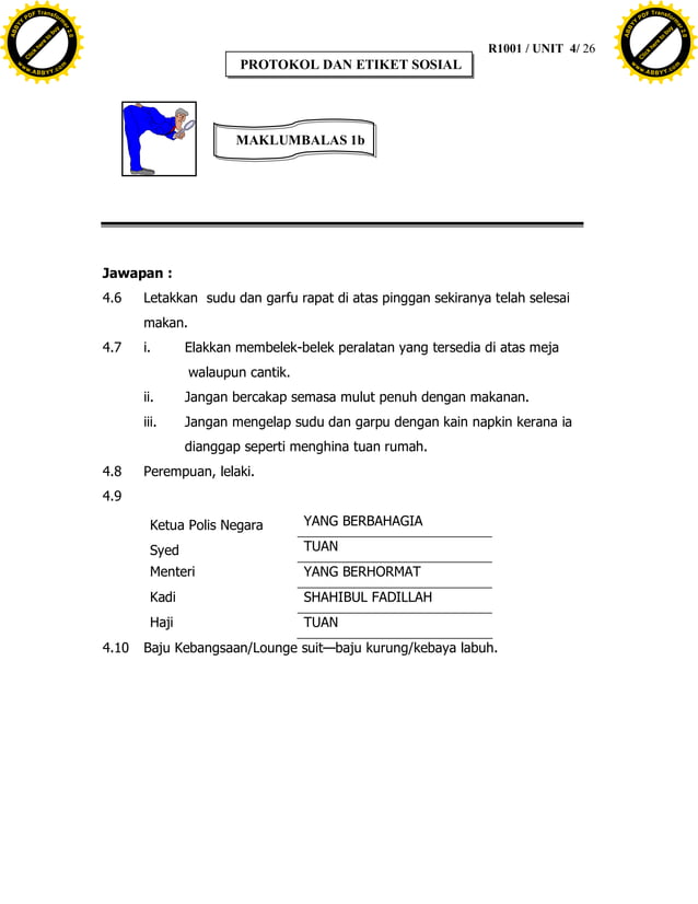 Unit 4: Protokol & Etika Sosial | PDF