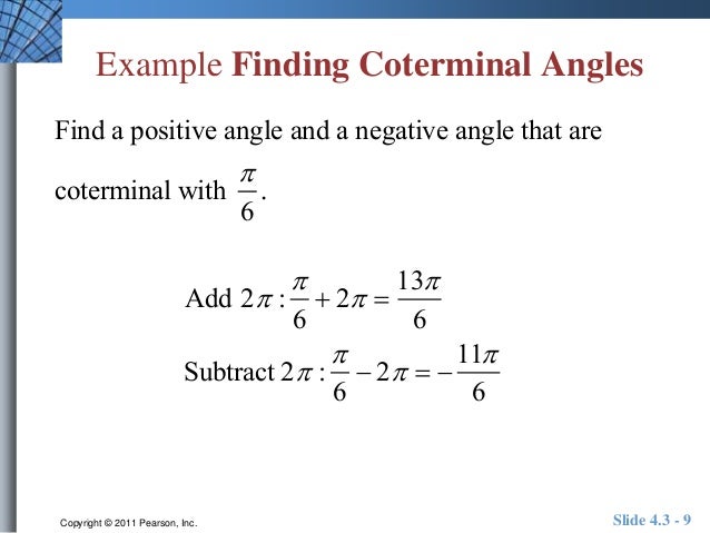 Finding Coterminal Angles Worksheet