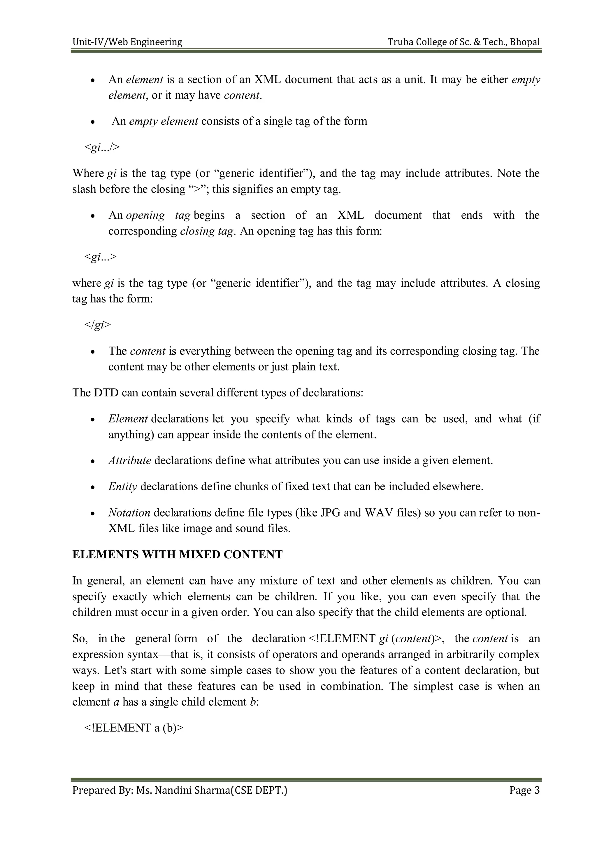 Web engineering UNIT IV as per RGPV syllabus | PDF