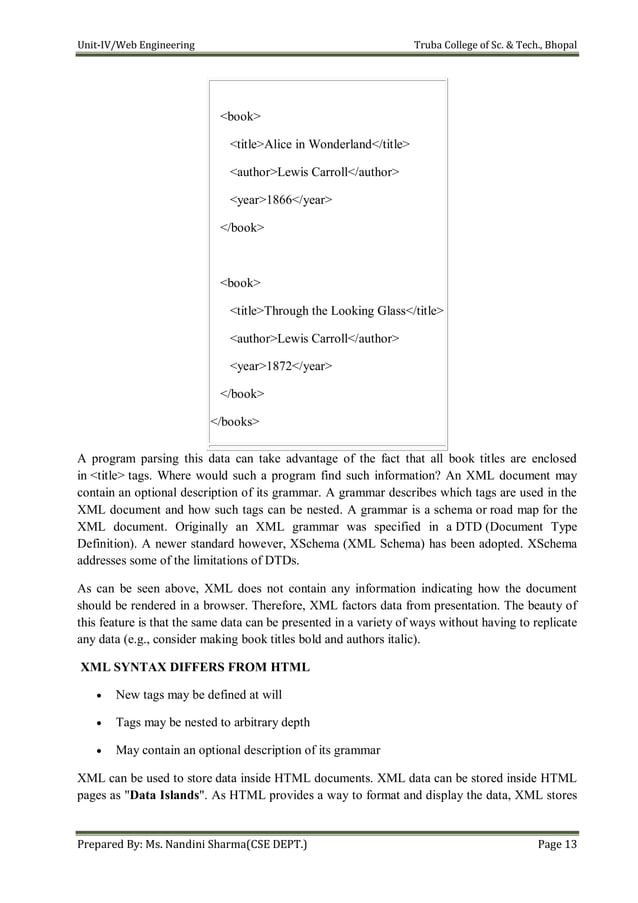 Web engineering UNIT IV as per RGPV syllabus | PDF