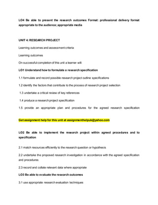 UNIT 4: RESEARCH PROJECT | DOCX