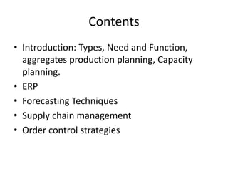 Production Planning And Control | PPTX