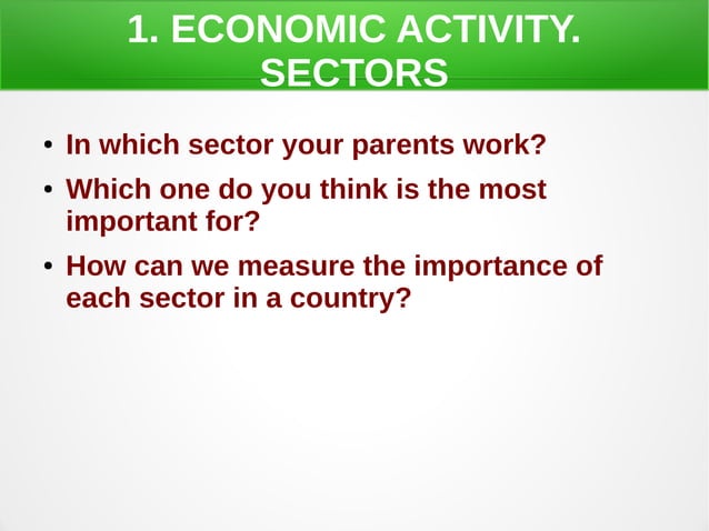 Unit 4. economic activities | PPT