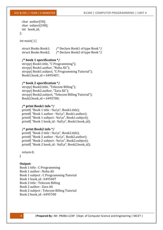 Structures and Pointers | PDF