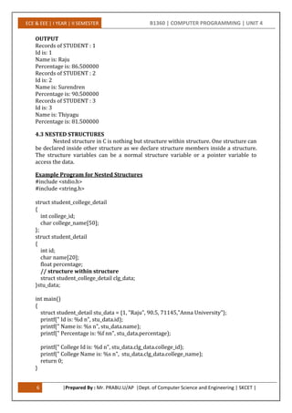 Structures and Pointers | PDF