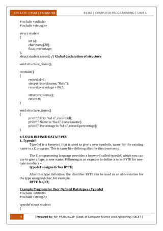 Structures and Pointers | PDF