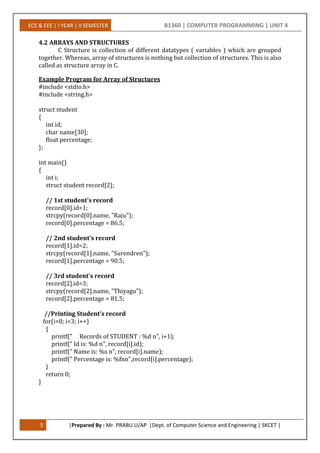 Structures and Pointers | PDF