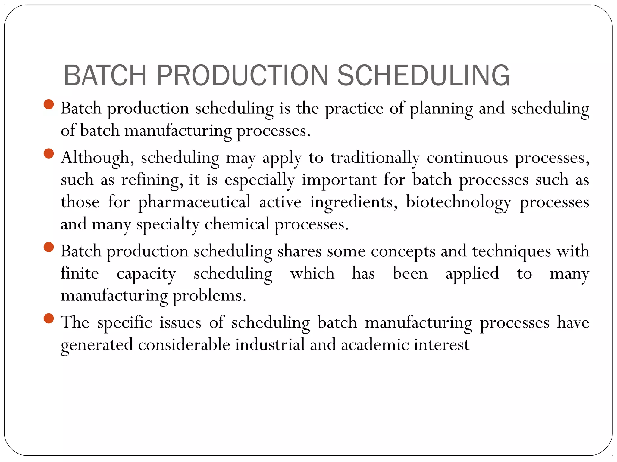 UNIT 4 - PRODUCTION SCHEDULING | PPT