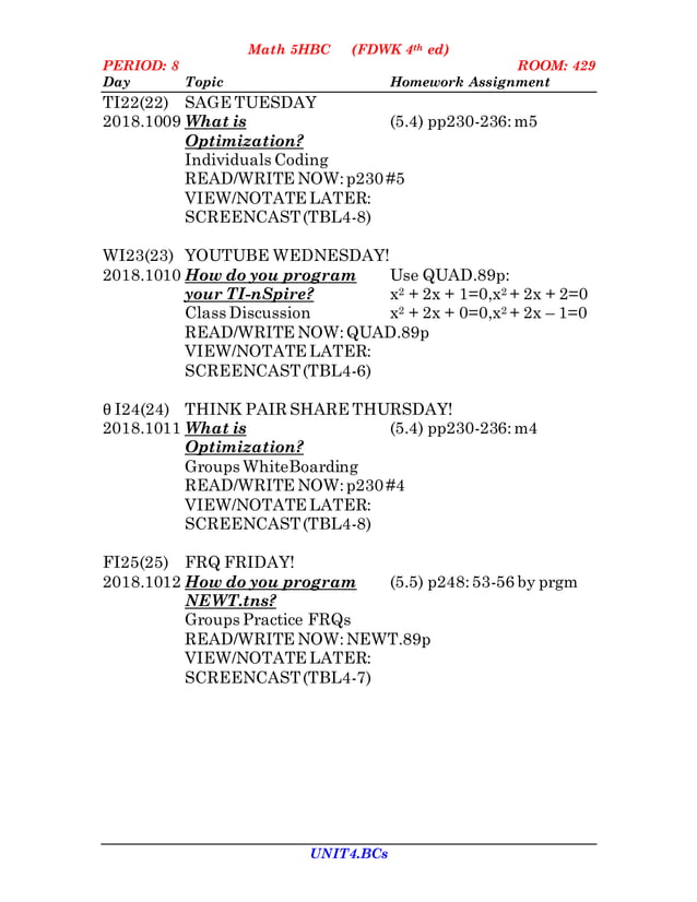 UNIT04 Applications Of Derivatives AP Calculus BC | PDF